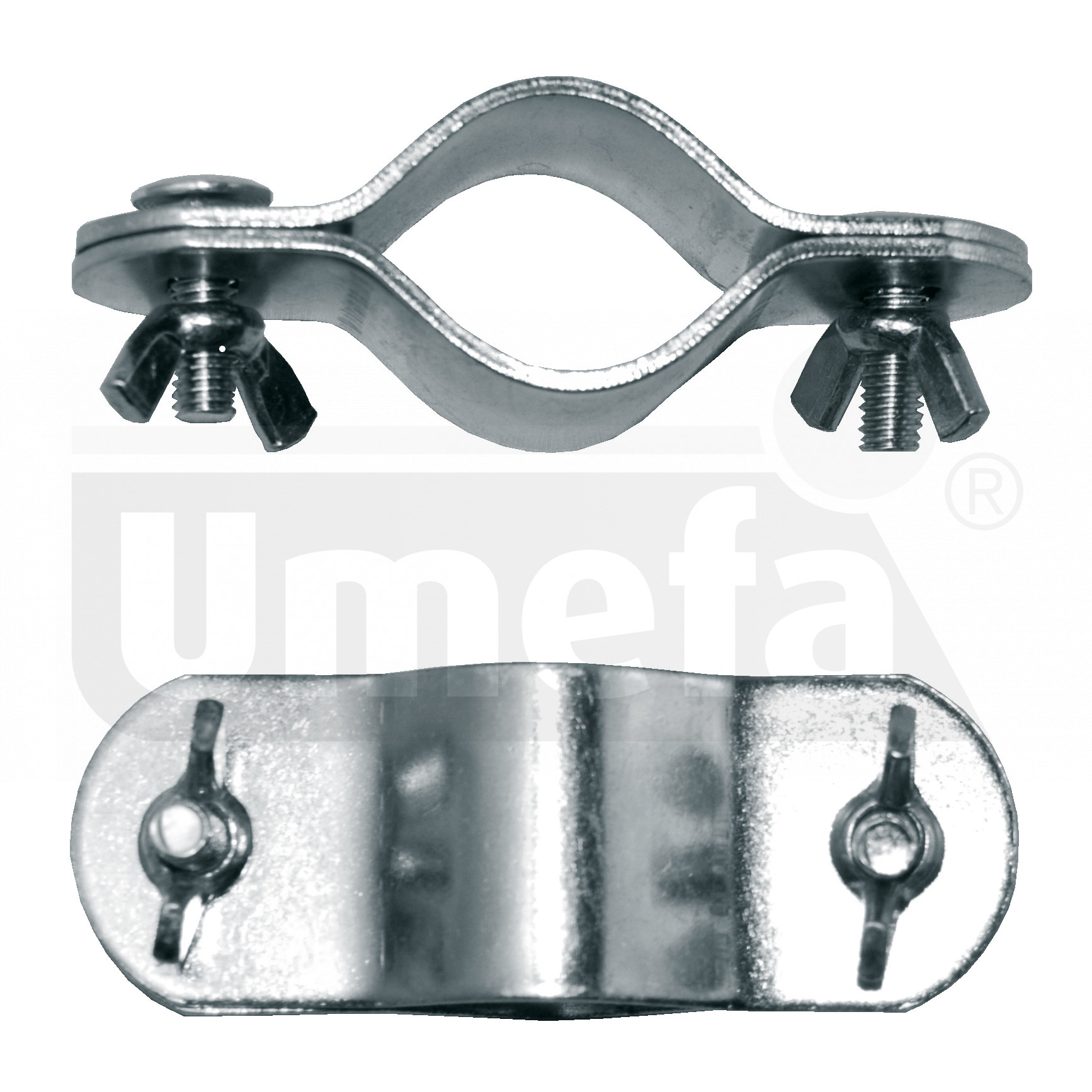 Bag 1 double pole clamp 32/28 mm steel - Umefa